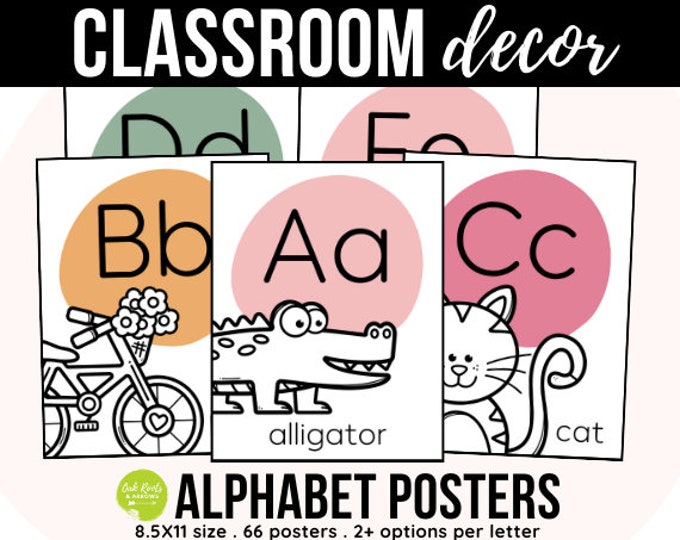 PRINTABLE Modern Colorful ABC Poster Pack | Bulletin Board Posters ...