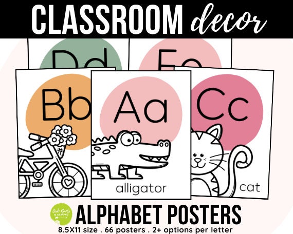 Alphabet Posters, Classroom Decor, ABC Posters, Bulletin Board ...