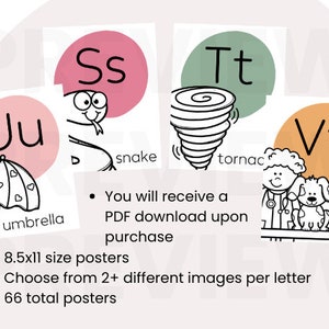 Alphabet Posters, Classroom Decor, ABC Posters, Bulletin Board ...