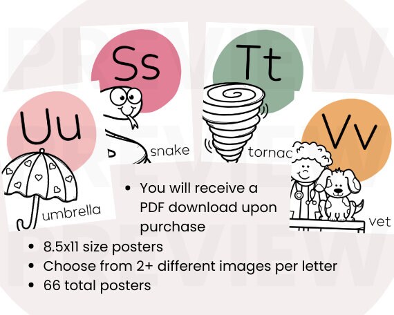 Alphabet Posters, Classroom Decor, ABC Posters, Bulletin Board ...