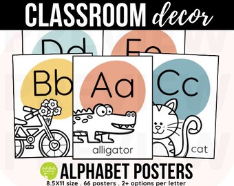 Alphabet Posters, Classroom Decor, ABC Posters, Bulletin Board ...