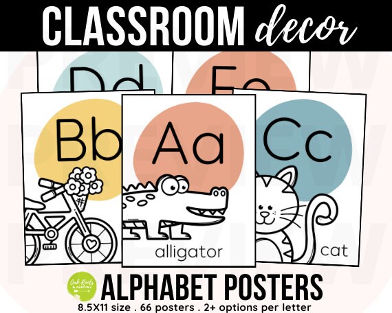 Alphabet Posters, Classroom Decor, ABC Posters, Bulletin Board ...