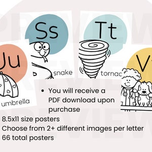 Alphabet Posters, Classroom Decor, ABC Posters, Bulletin Board ...