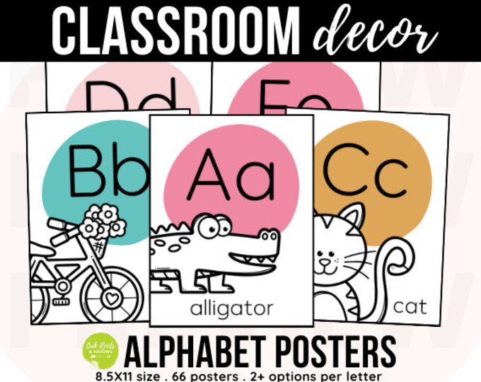 PRINTABLE Modern Colorful ABC Poster Pack | Bulletin Board Posters ...