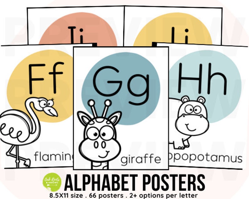 Alphabet Posters Classroom Decor ABC Posters Bulletin Board - Etsy