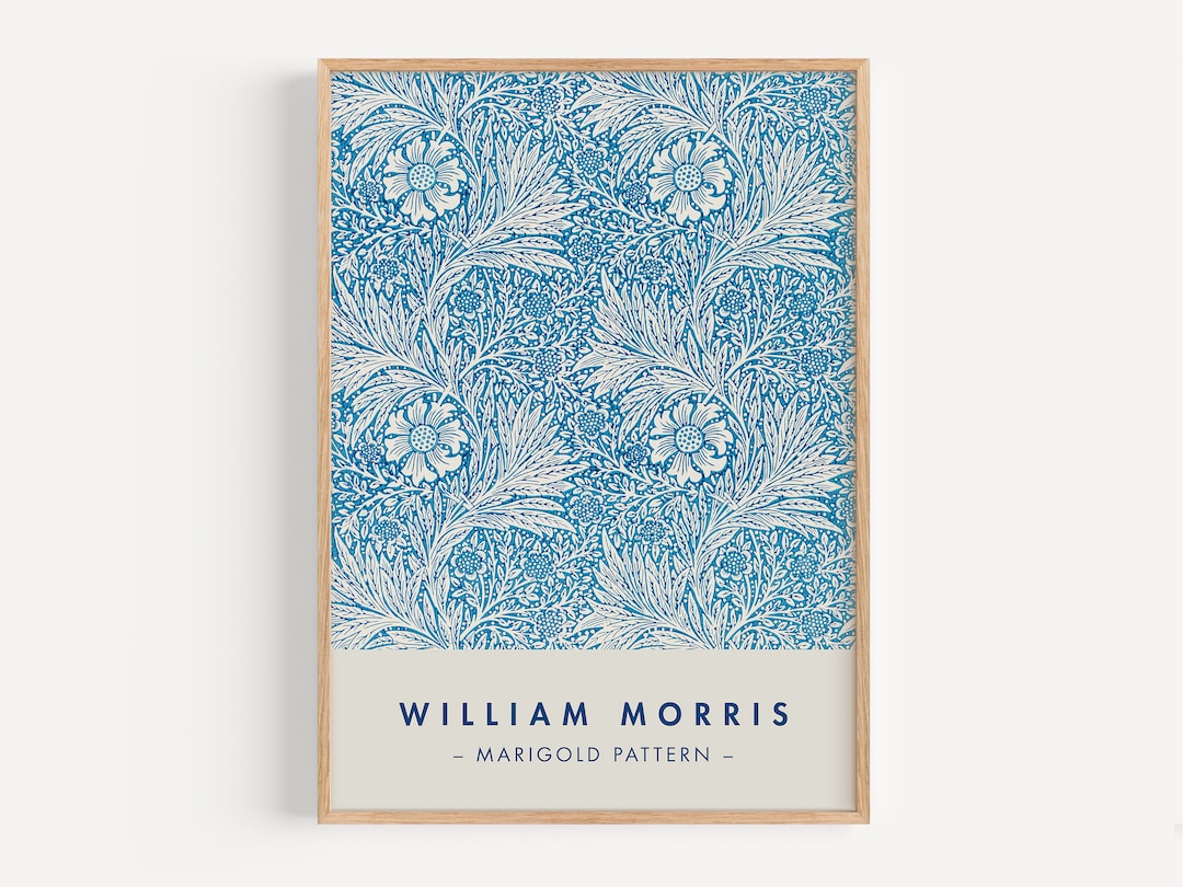 William Morris Poster Marigold Blossom Pattern Vintage, Floral Wall Art ...