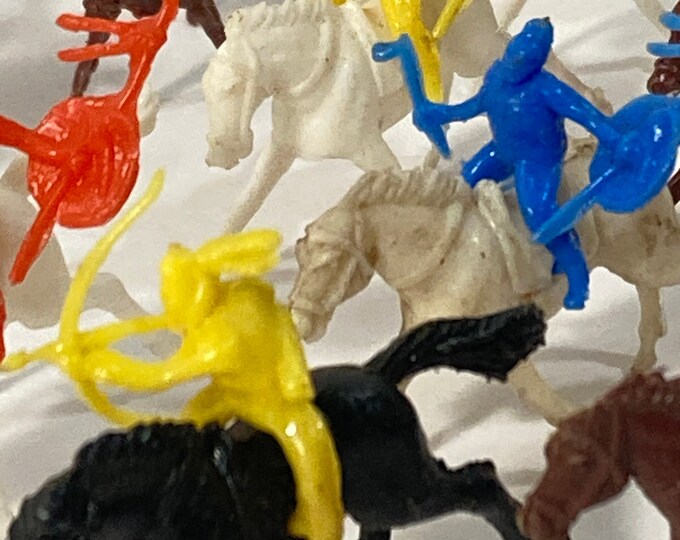 Miniature Cowboys and Indians on Horses Made in Hong Kong 12 Cowboys ...