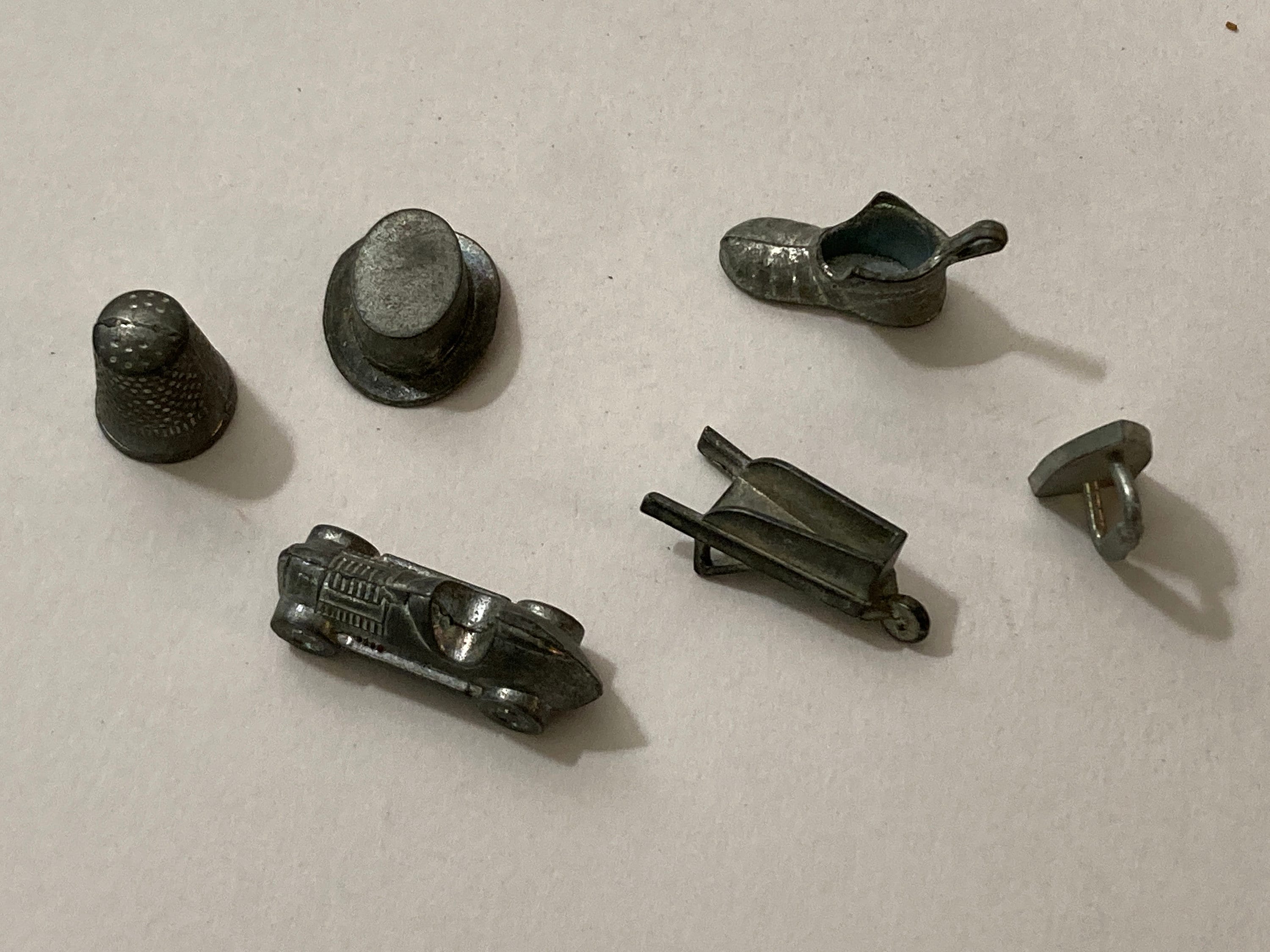 Vintage Monopoly Game Pieces Lot of 53 Items _ Wheelbarrow is Broken ...