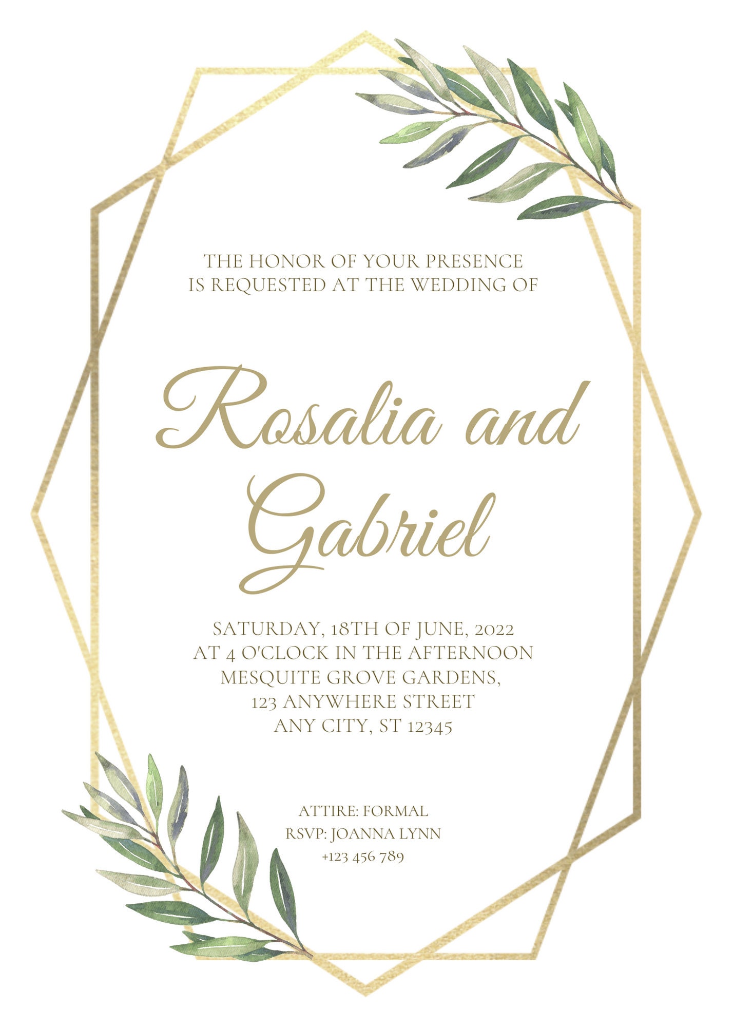 Greenery Wedding Invitation Design We Help Edit Wedding - Etsy