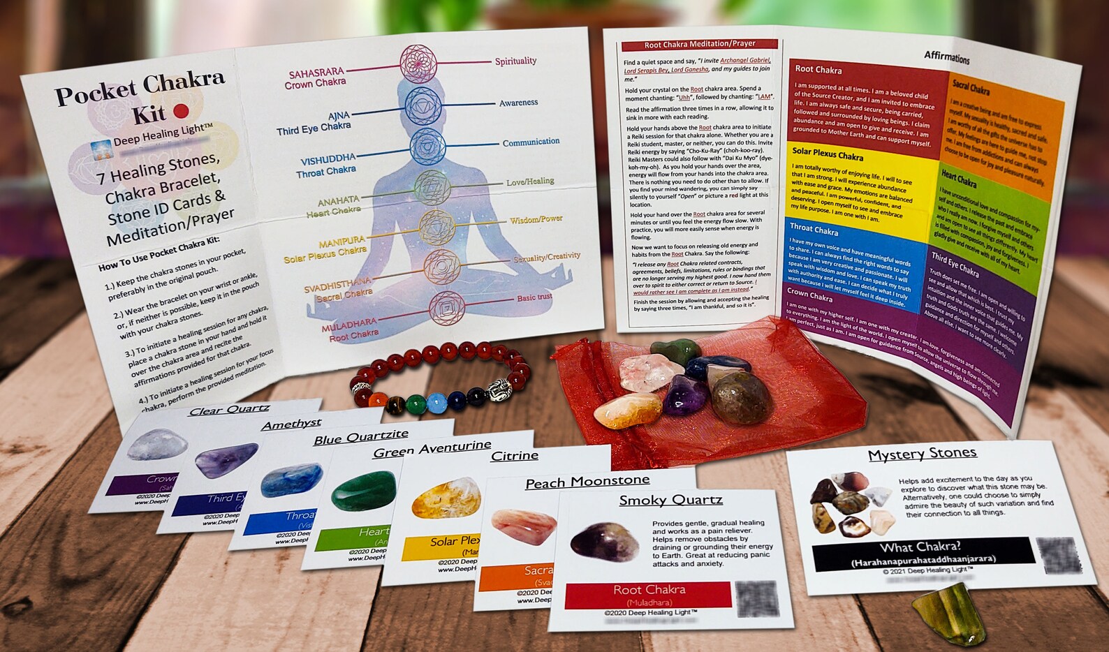 Pocket Chakra Kit Chakra Crystal Set Chakra Bracelet W/ | Etsy