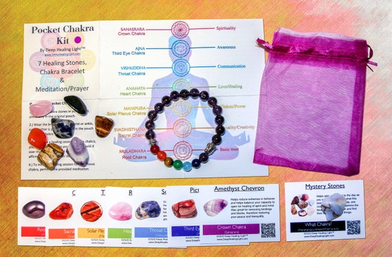 Pocket Chakra Kit Chakra Crystal Set Chakra Bracelet w/ | Etsy