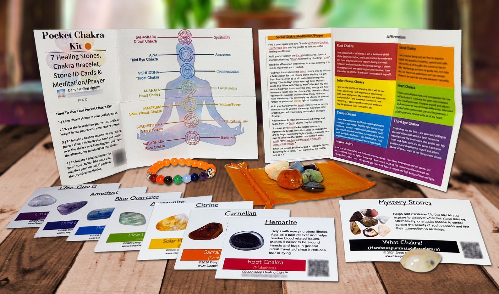 Pocket Chakra Kit Chakra Crystal Set Chakra Bracelet W/ | Etsy