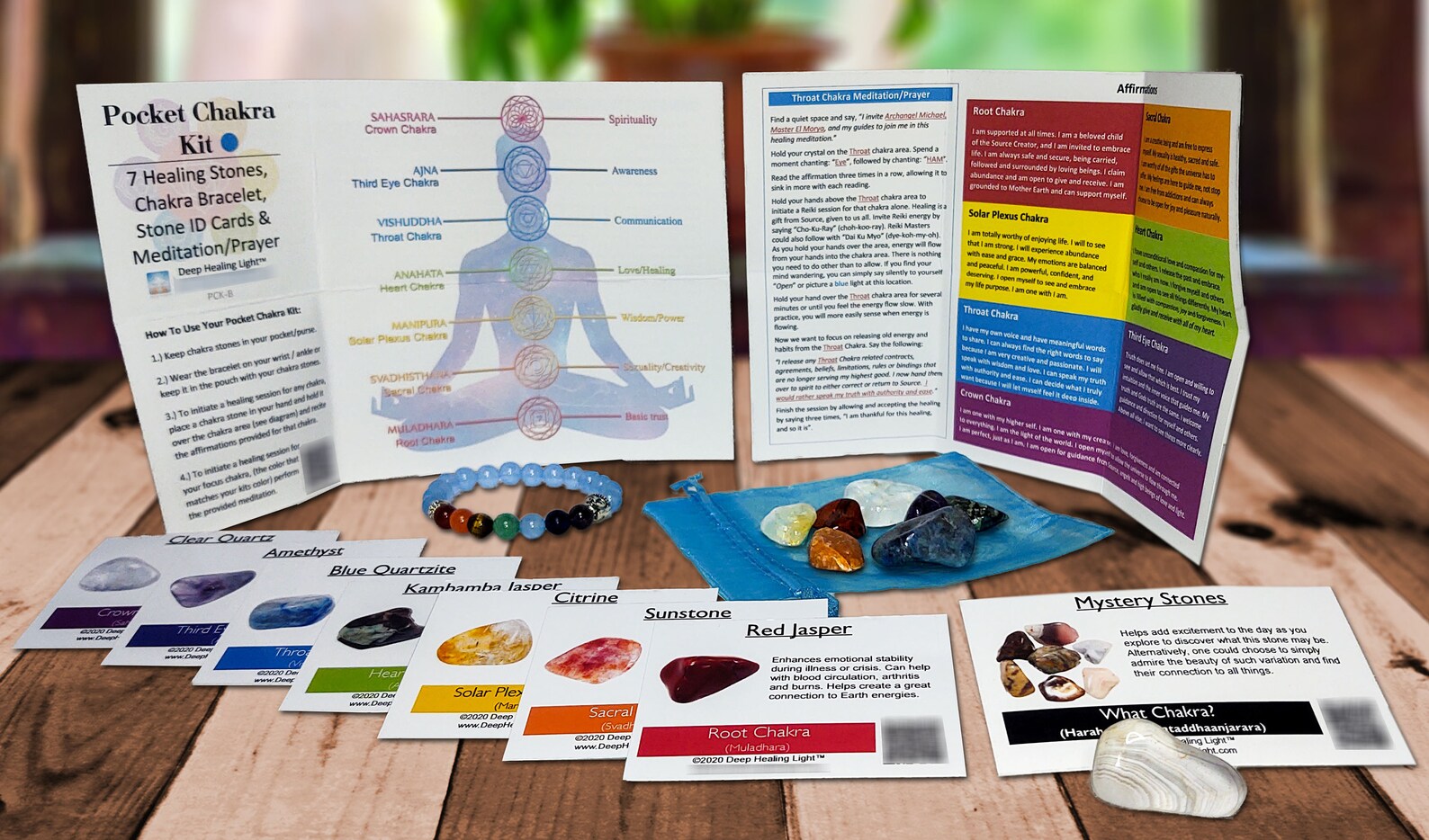 Pocket Chakra Kit Chakra Crystal Set Chakra Bracelet W/ | Etsy