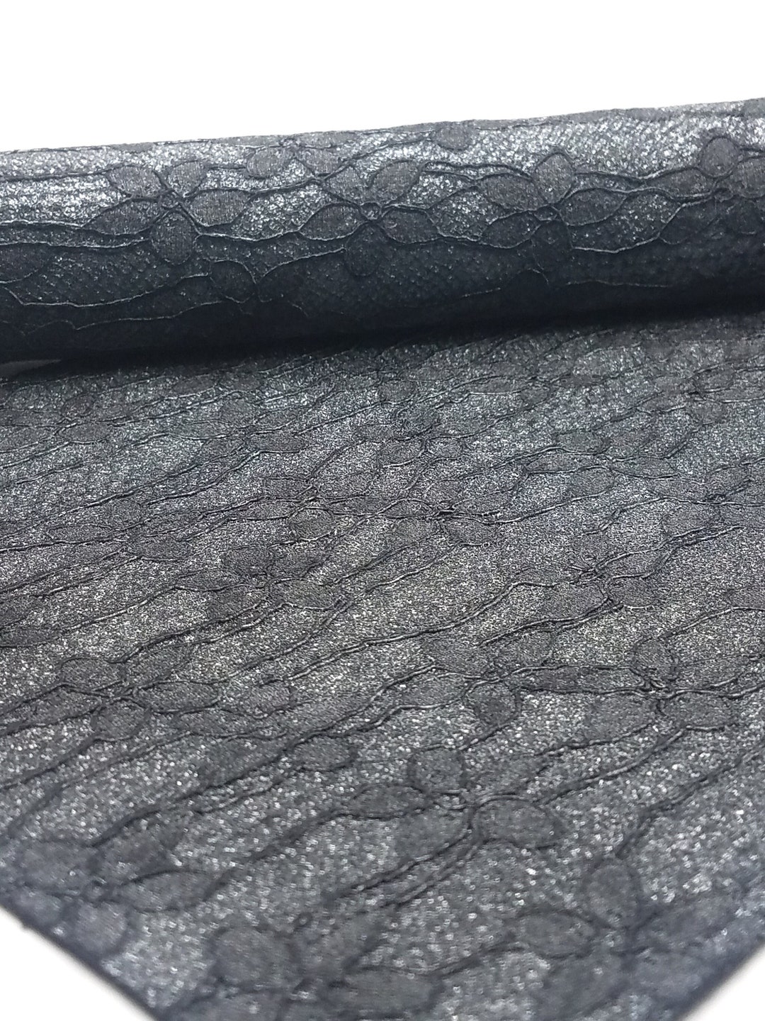 Grey Floral Lace With Glitter/21x30 Cm/lace Fabric - Etsy