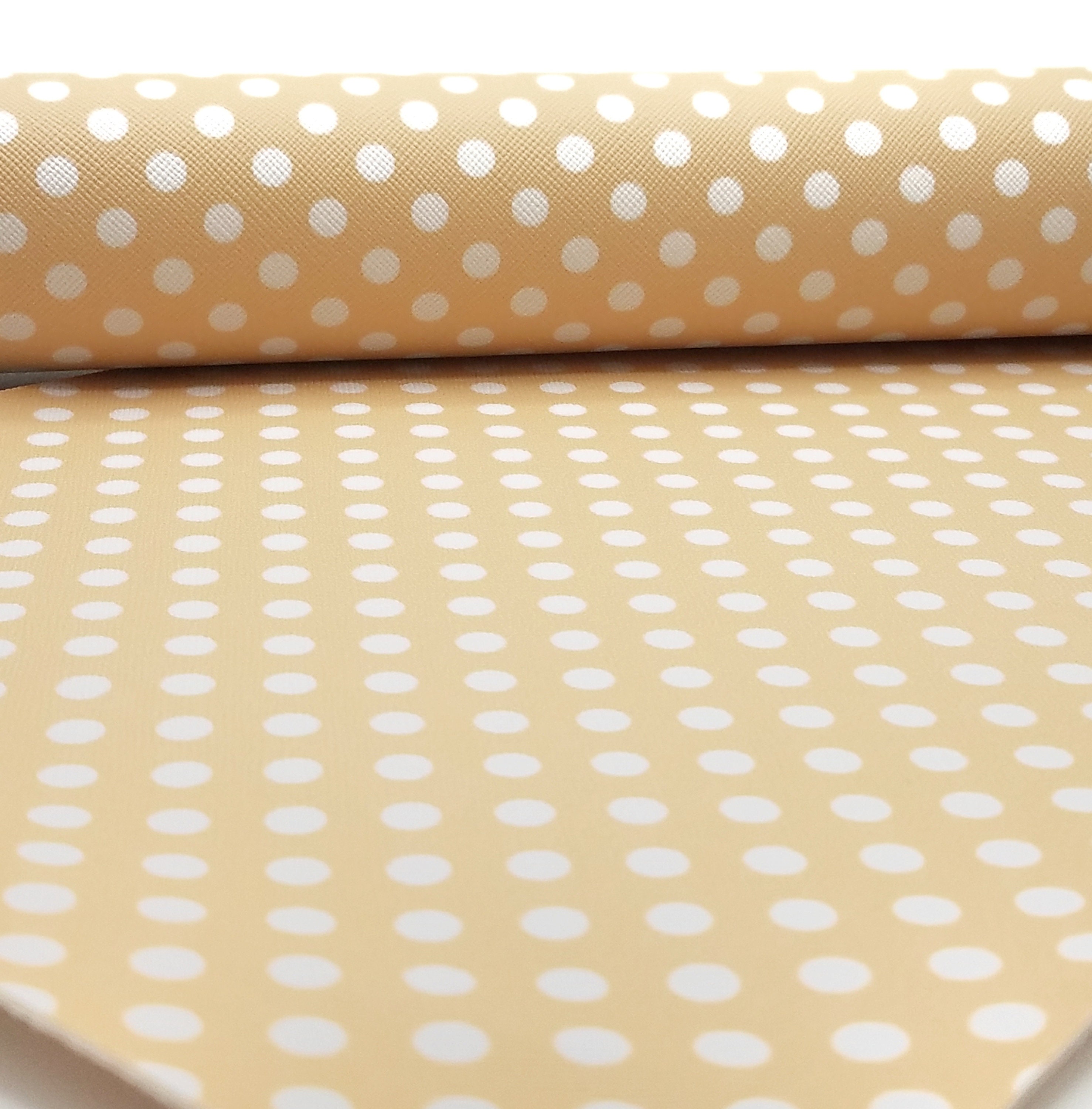 Peach Dots/polka Dot Fabric/21x30 Cm/synthetic Leather - Etsy UK
