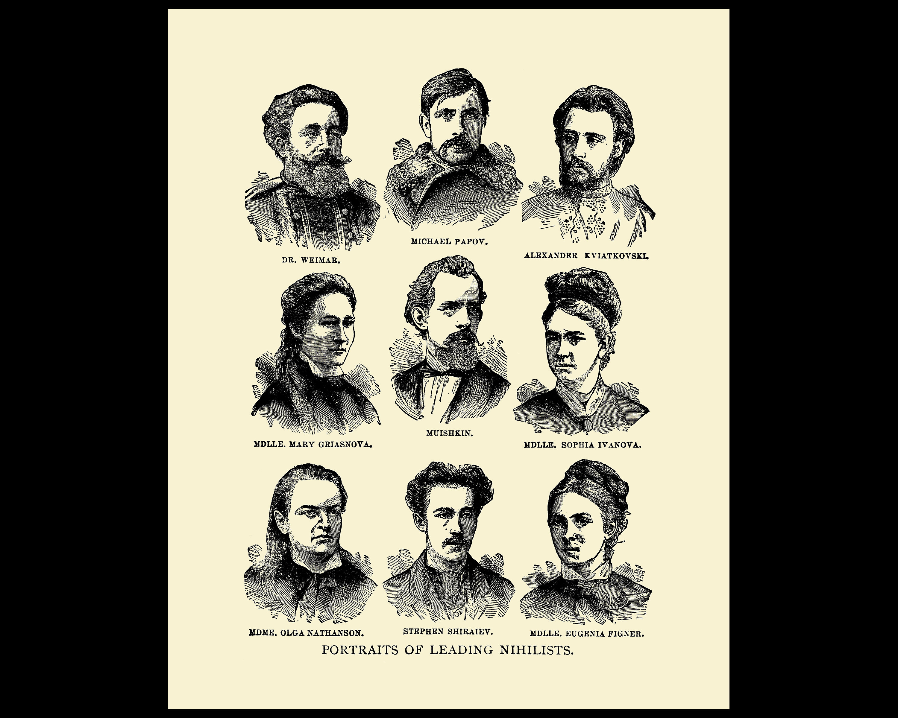 Retratos de los principales nihilistas Póster 8x10 - Etsy España