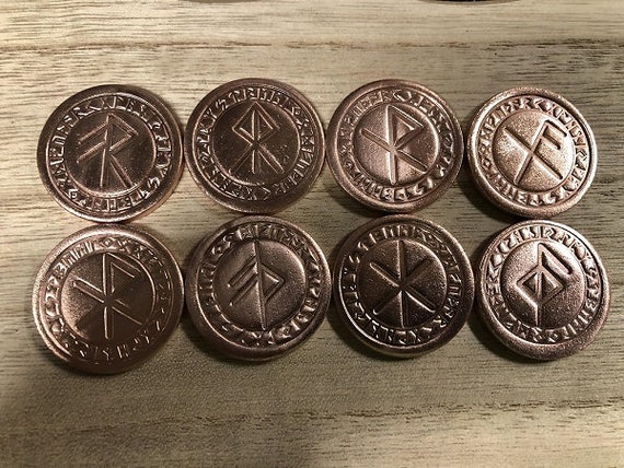 EDC .999 Copper Bullion Bind Rune Coins | Etsy