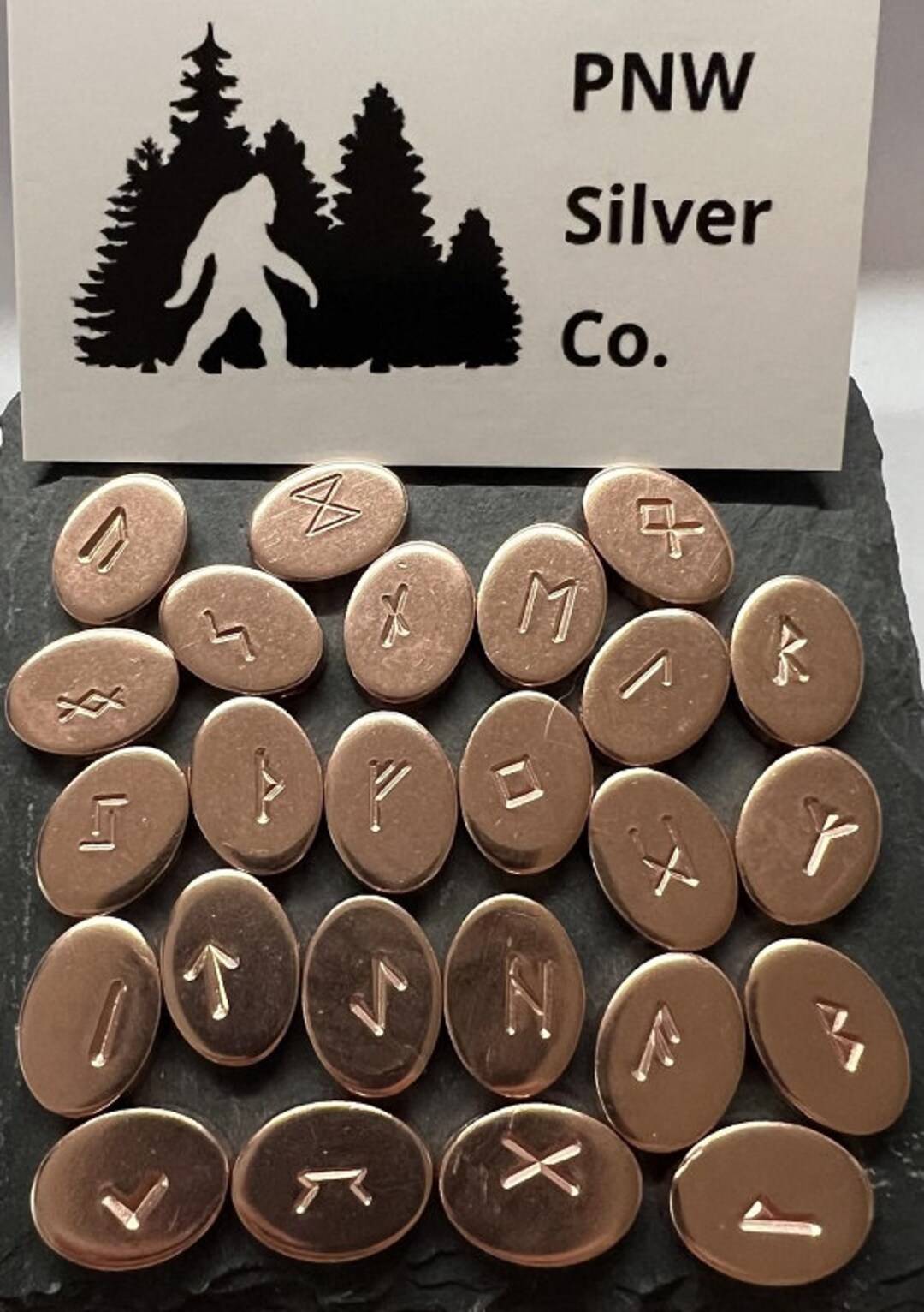 Oval Copper Casting Runes Set - 25 Piece Elder Futhark Rune Set Made of ...