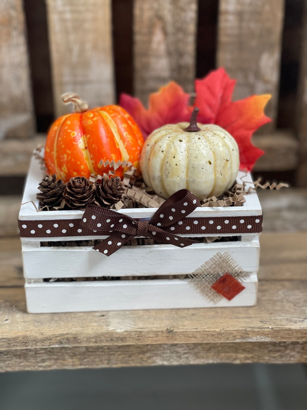 Mini Crate of Pumpkins, Tray Decor, Farmhouse, Fall Decor, Shelf ...