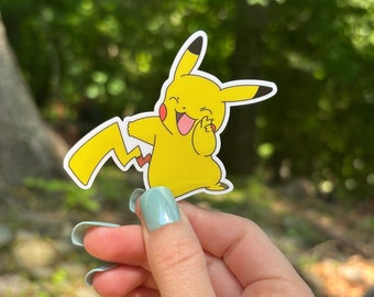 Pokemon Smile Pikachu Vinyl Sticker - Etsy