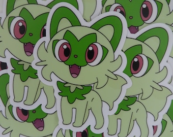 Sprigatito and Bulbasaur Vinyl Sticker Cute Kawaii 3 Inch Waterproof ...