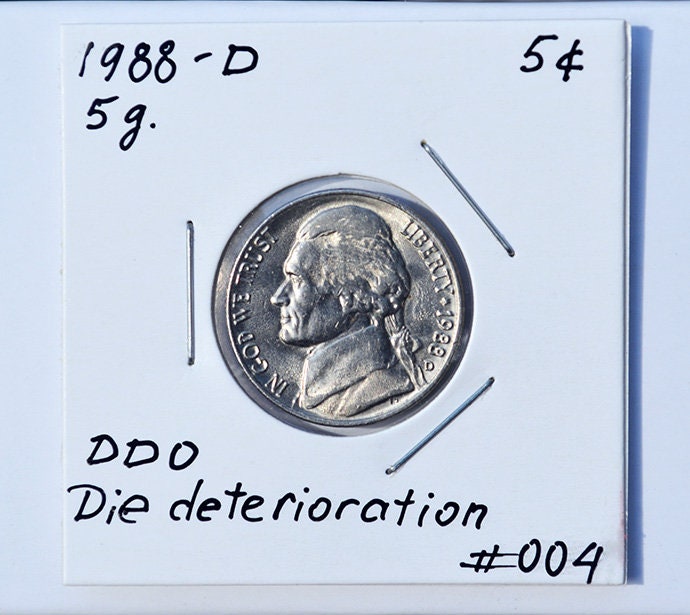 1988 D Jefferson Nickel Error Coin, Vintage Collectible Nickel - Etsy