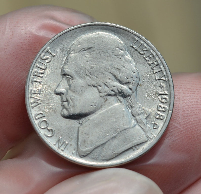 1988 D Jefferson Nickel Error Coin, Vintage Collectible Nickel - Etsy