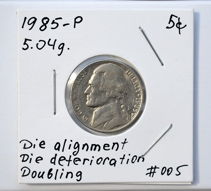 1985 P Jefferson Nickel Error Coin Vintage Collectible Nickel - Etsy