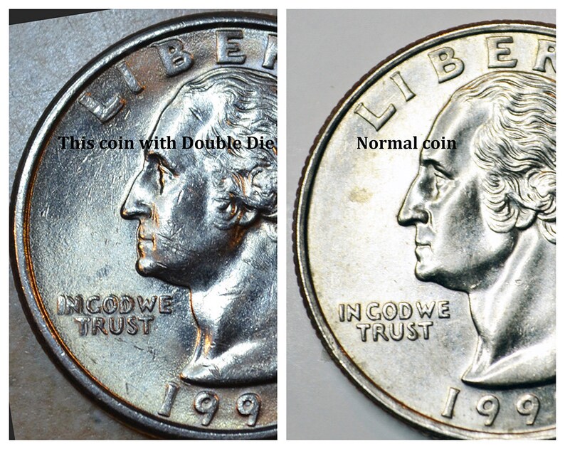 1994 P Washington Quarter Doubled Die Error Extra Feather | Etsy