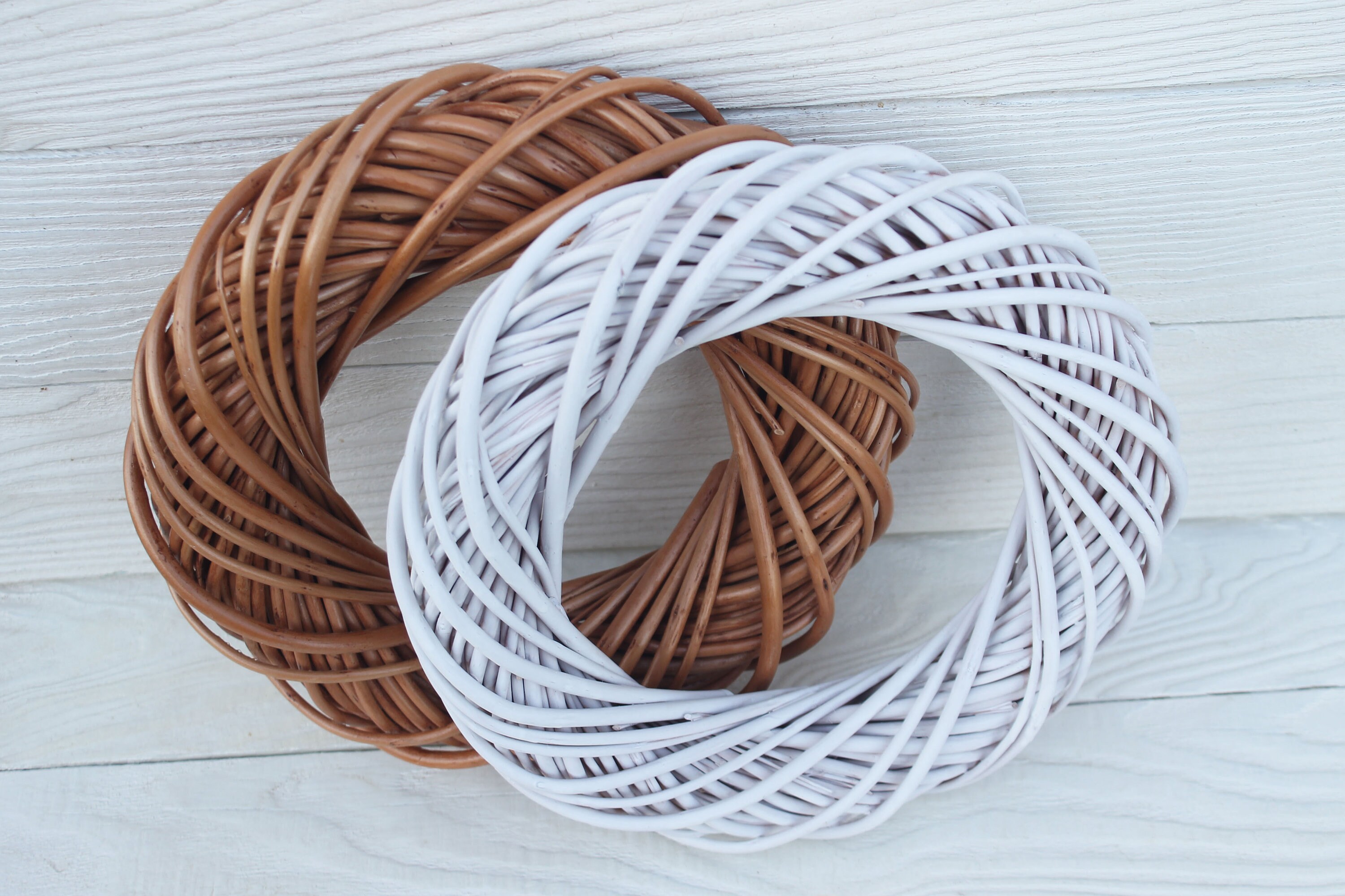 White Willow Wreath Natural Wicker Wreath - Etsy