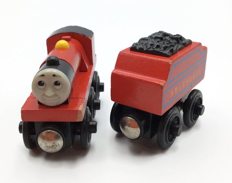 Thomas & Friends Mike Arlesdale Engine With Tender Red Wooden Vintage ...