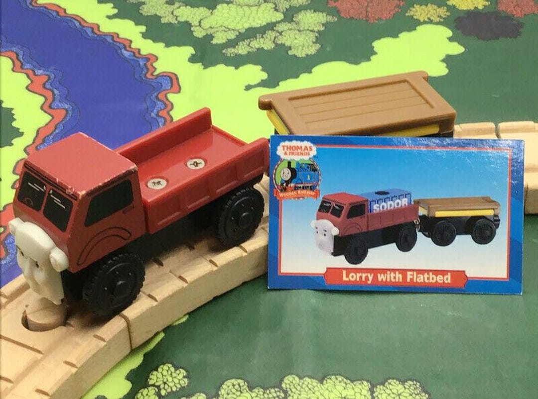 Thomas & Friends LORRY 1 W/ FLATBED and Magnetic Cargo Block Wooden ...