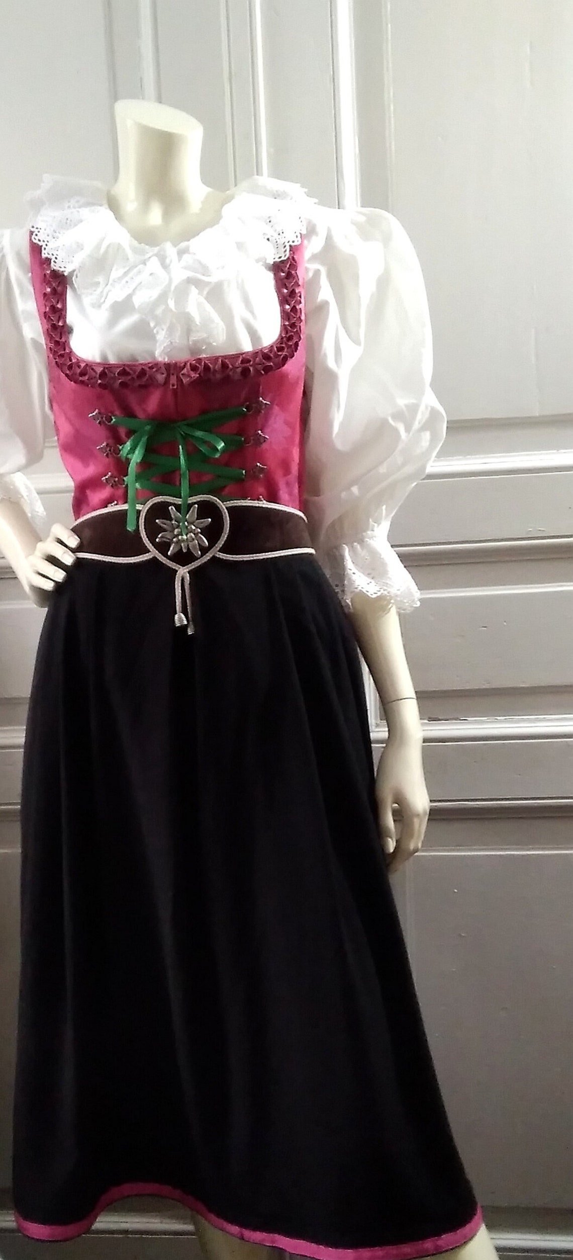 90s Folk Dress Traditional Trachten Dress Bavarian Tyrolean - Etsy