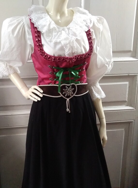 90s Folk Dress Traditional Trachten Dress Bavarian Tyrolean - Etsy