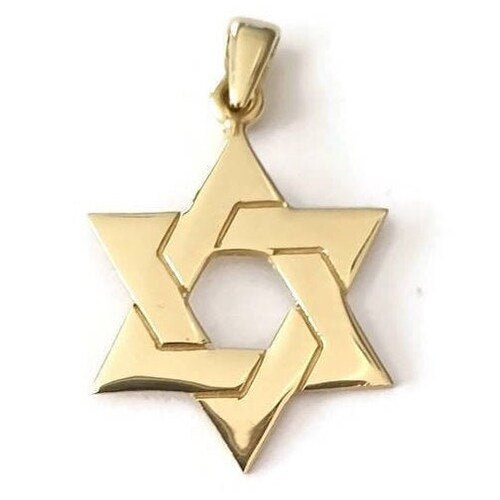 Large Gold Star of David Necklace 14k Solid Gold Jewish Star - Etsy
