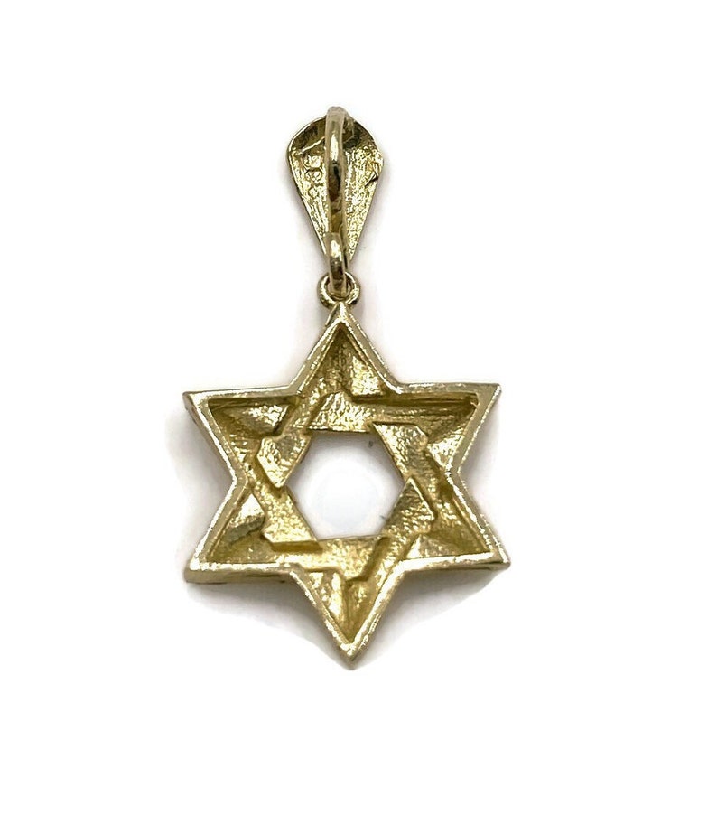 Small Interwoven Star of David Pendant Polished and Matte 14K Solid ...