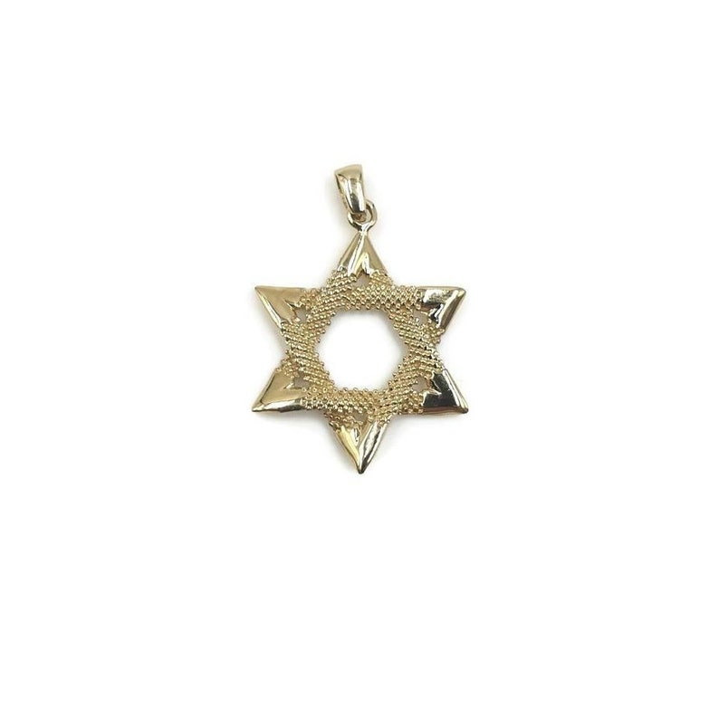 Small Interwoven Star of David Pendant 14K Solid Yellow Gold - Etsy