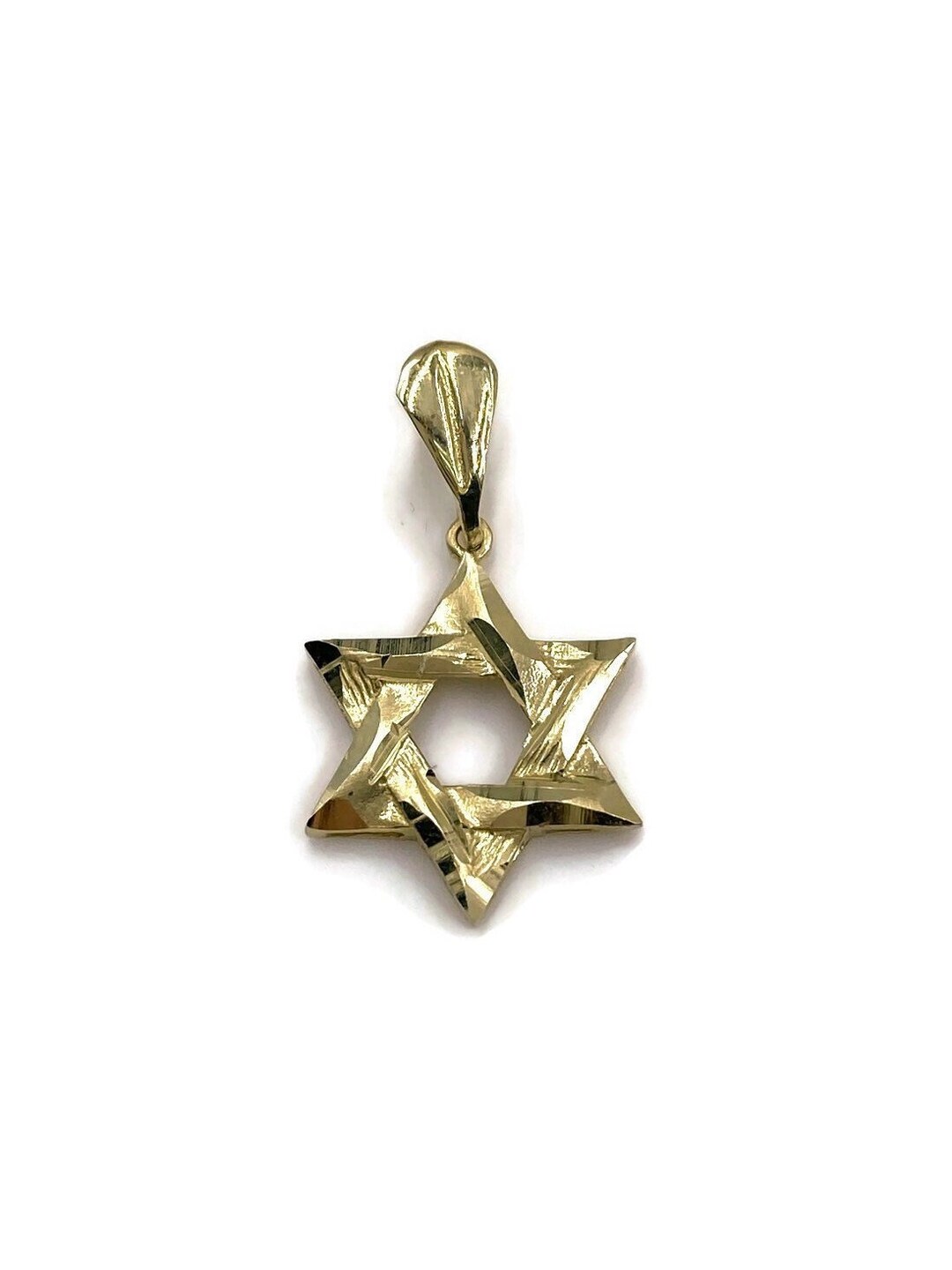 Small Interwoven Star of David Pendant Polished and Matte 14K Solid ...