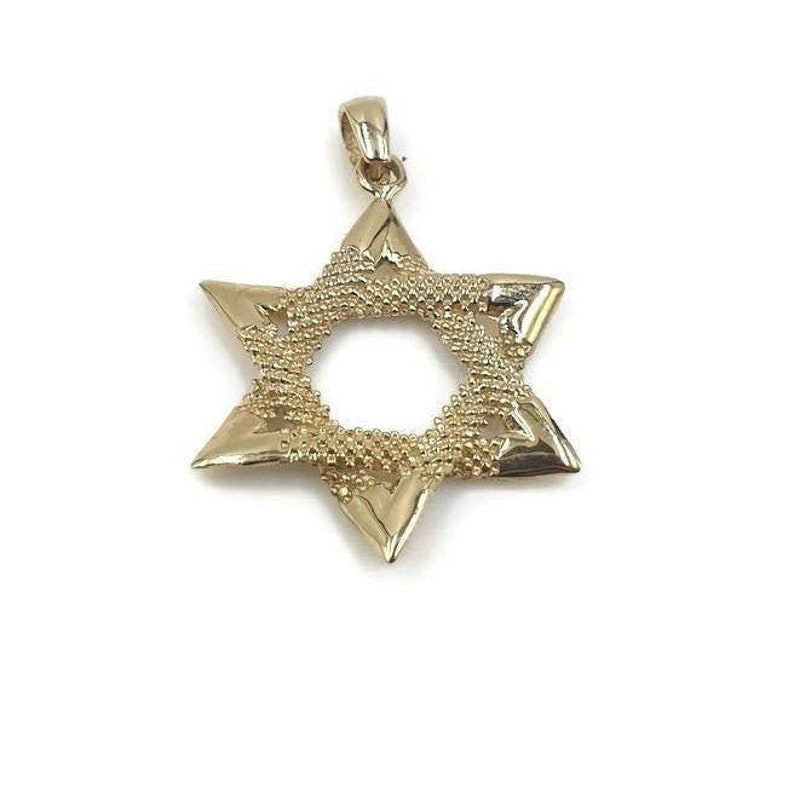 Small Interwoven Star of David Pendant 14K Solid Yellow Gold - Etsy