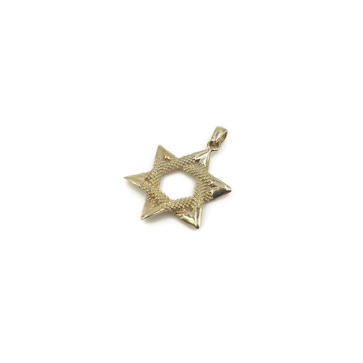 Small Interwoven Star of David Pendant 14K Solid Yellow Gold | Etsy