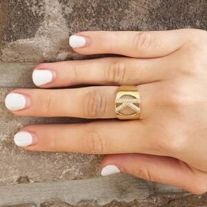 K Initial Letter Ring With Cubic Zirconia - Etsy