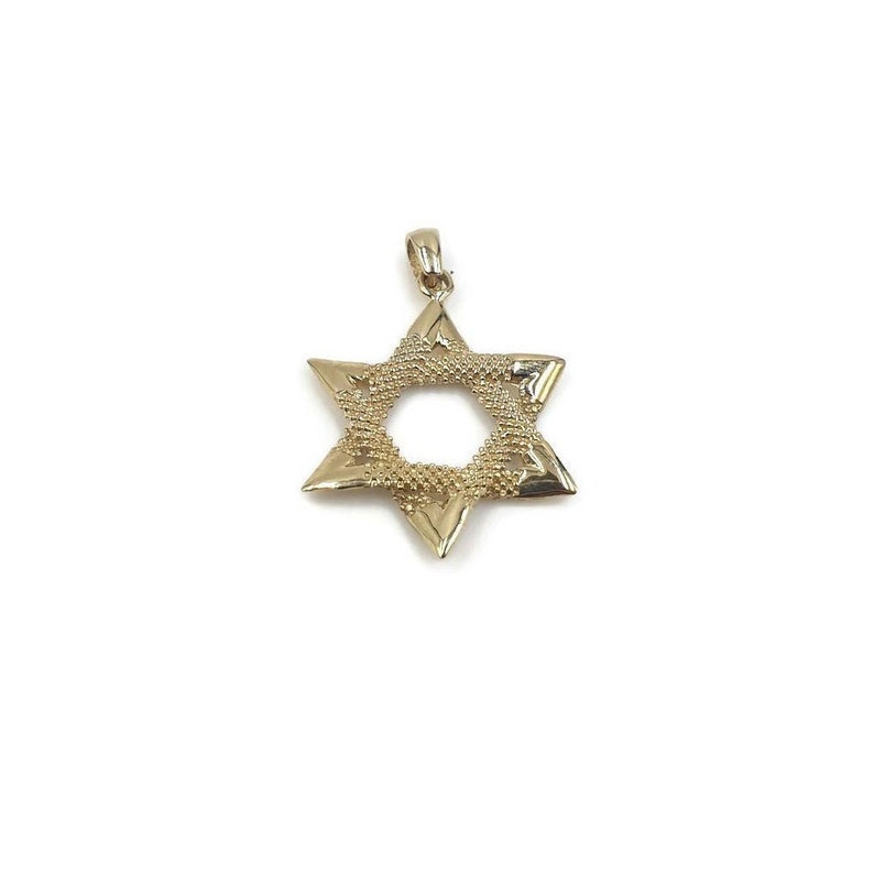 Small Interwoven Star of David Pendant 14K Solid Yellow Gold - Etsy
