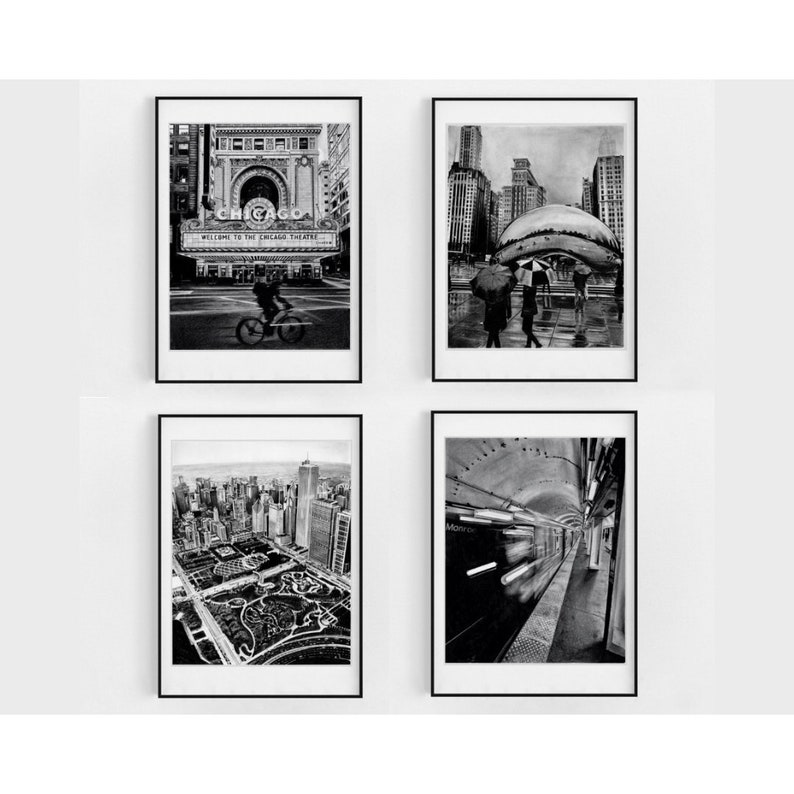 Chicago Wall Art | Set of 4 | Chicago Prints - Etsy