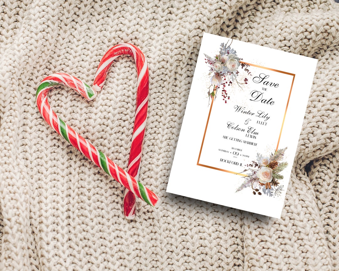 Winter Save the Date Digital Template - Etsy