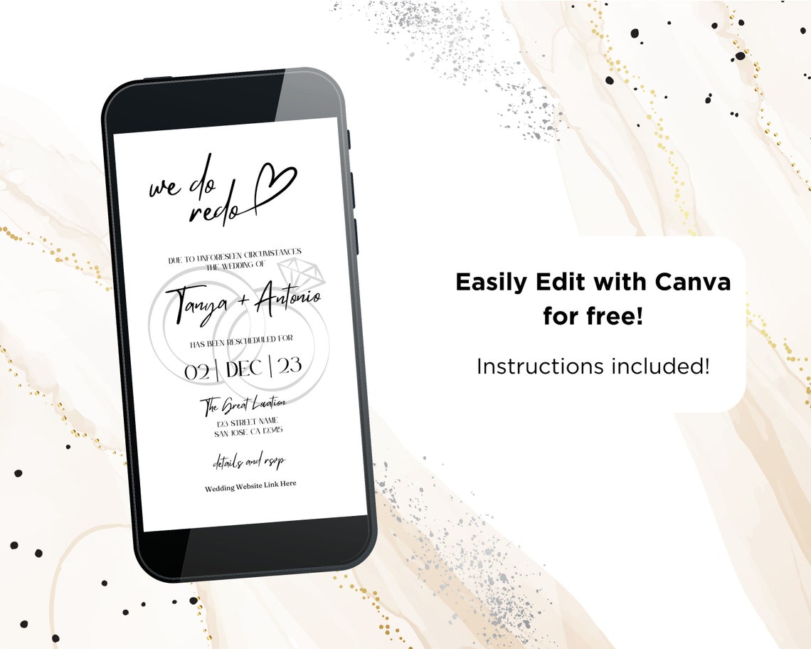 Redo Wedding Invitation Template - Etsy