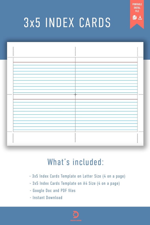 3x5 Flashcard Template