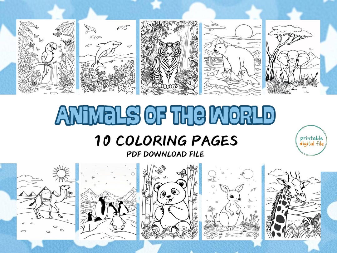 Coloring Pages of Animals Around the World | Printable Coloring Book ...