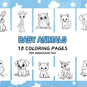 Baby Animals Coloring Pages | Printable Colouring Digital Book for Kids ...