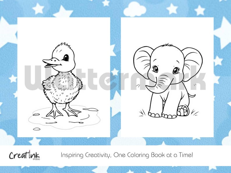 Baby Animals Coloring Pages | Printable Colouring Digital Book for Kids ...