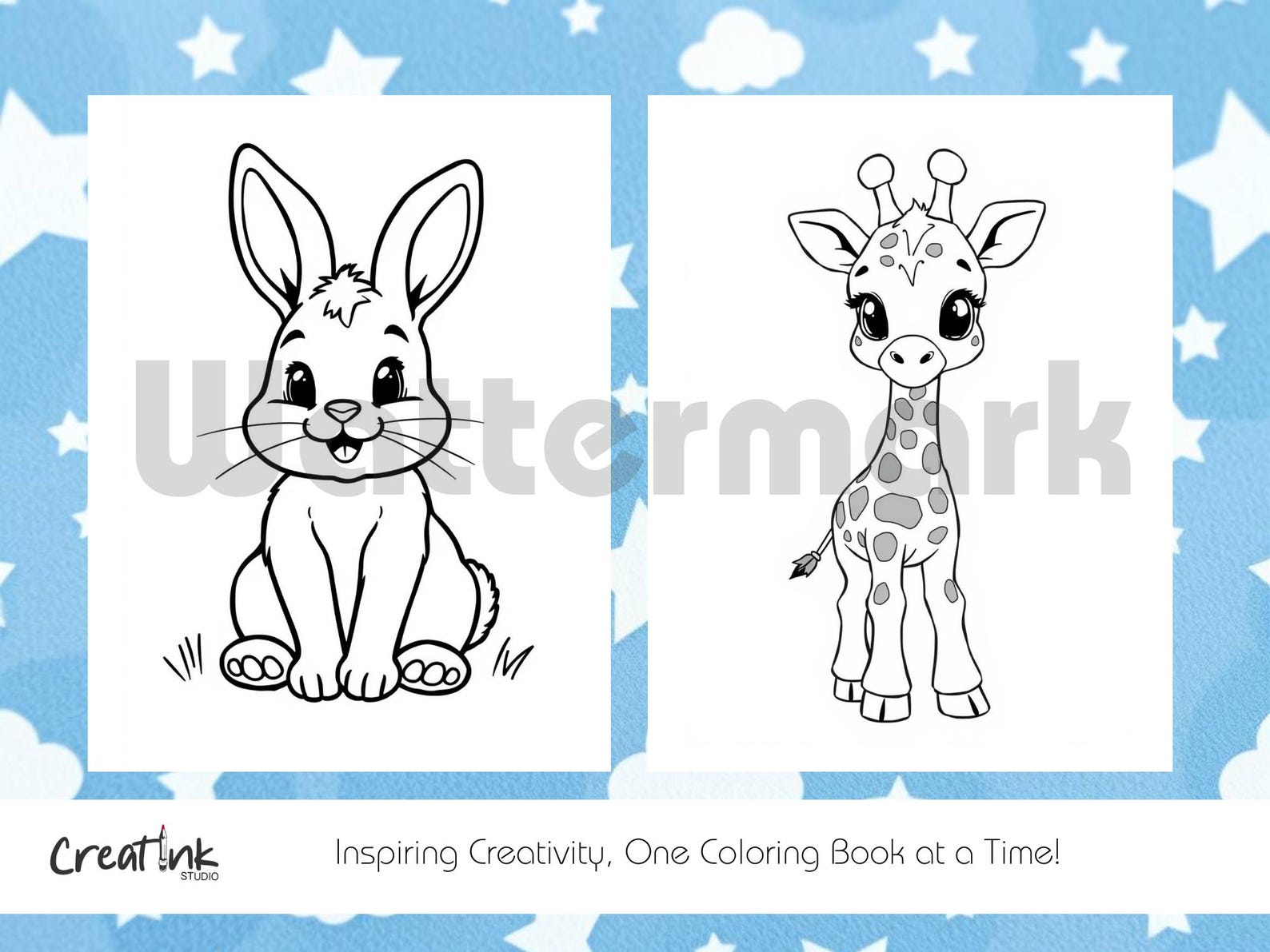 Baby Animals Coloring Pages | Printable Colouring Digital Book for Kids ...